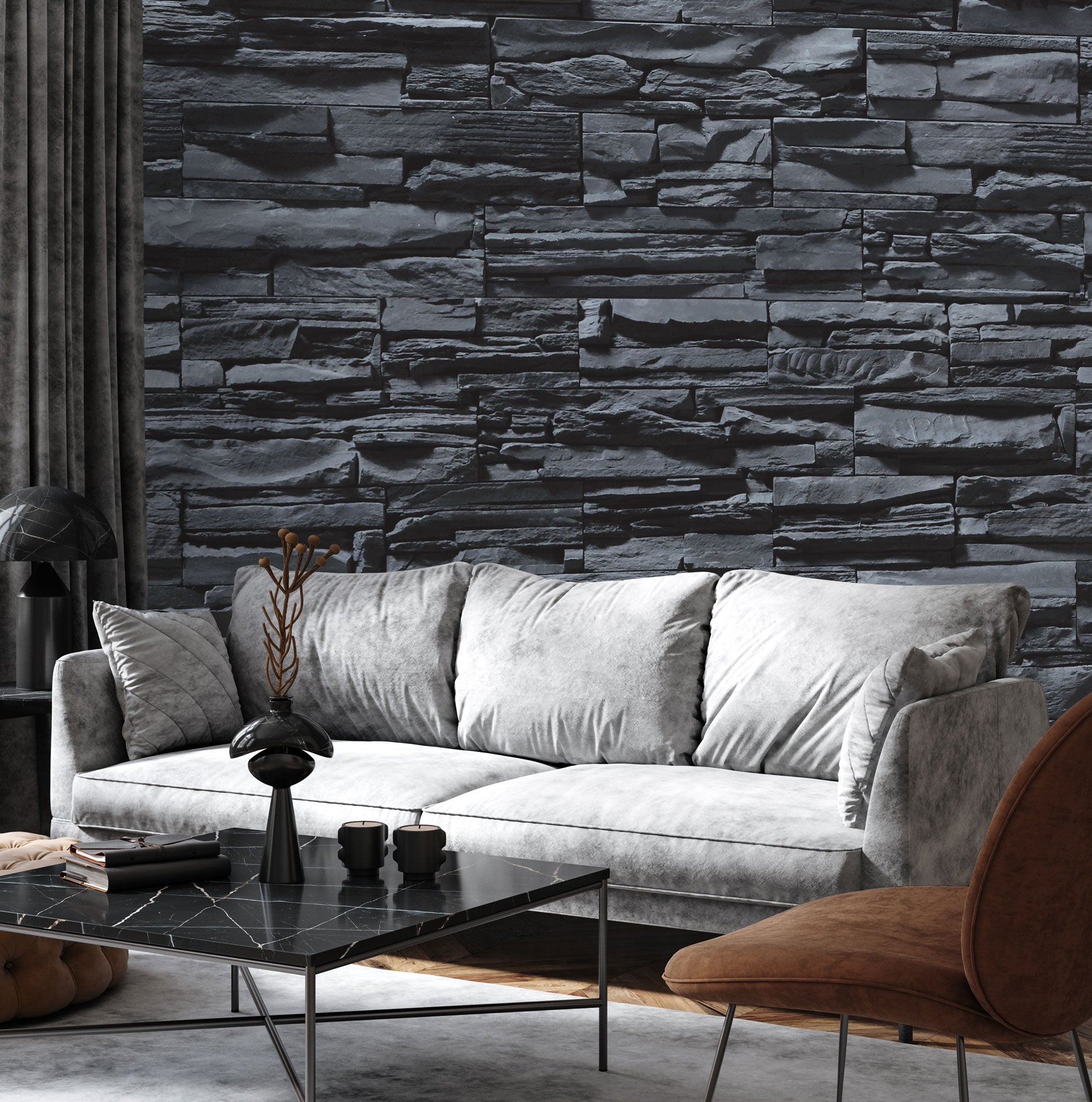 Charcoal Cladding Mural – Wallpaper Warehouse SA