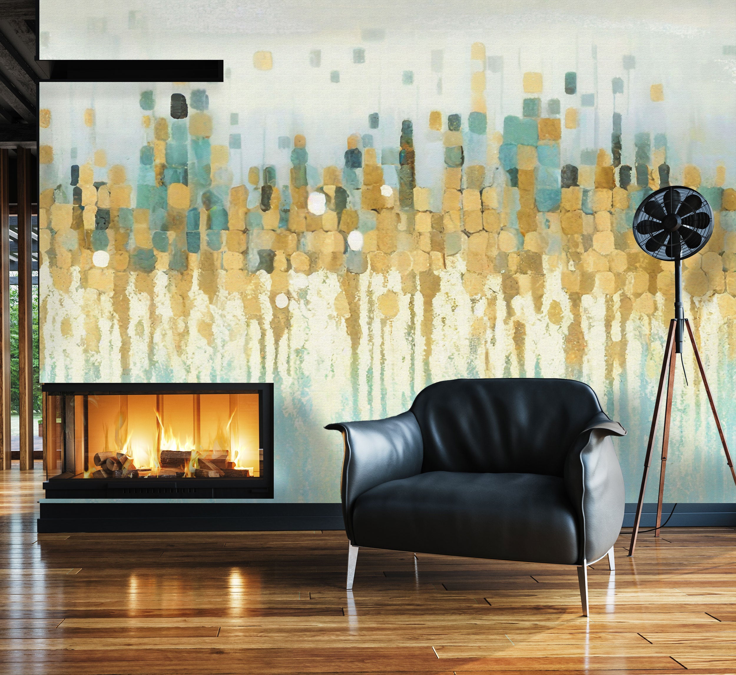Cubist Rain Mural – Wallpaper Warehouse SA