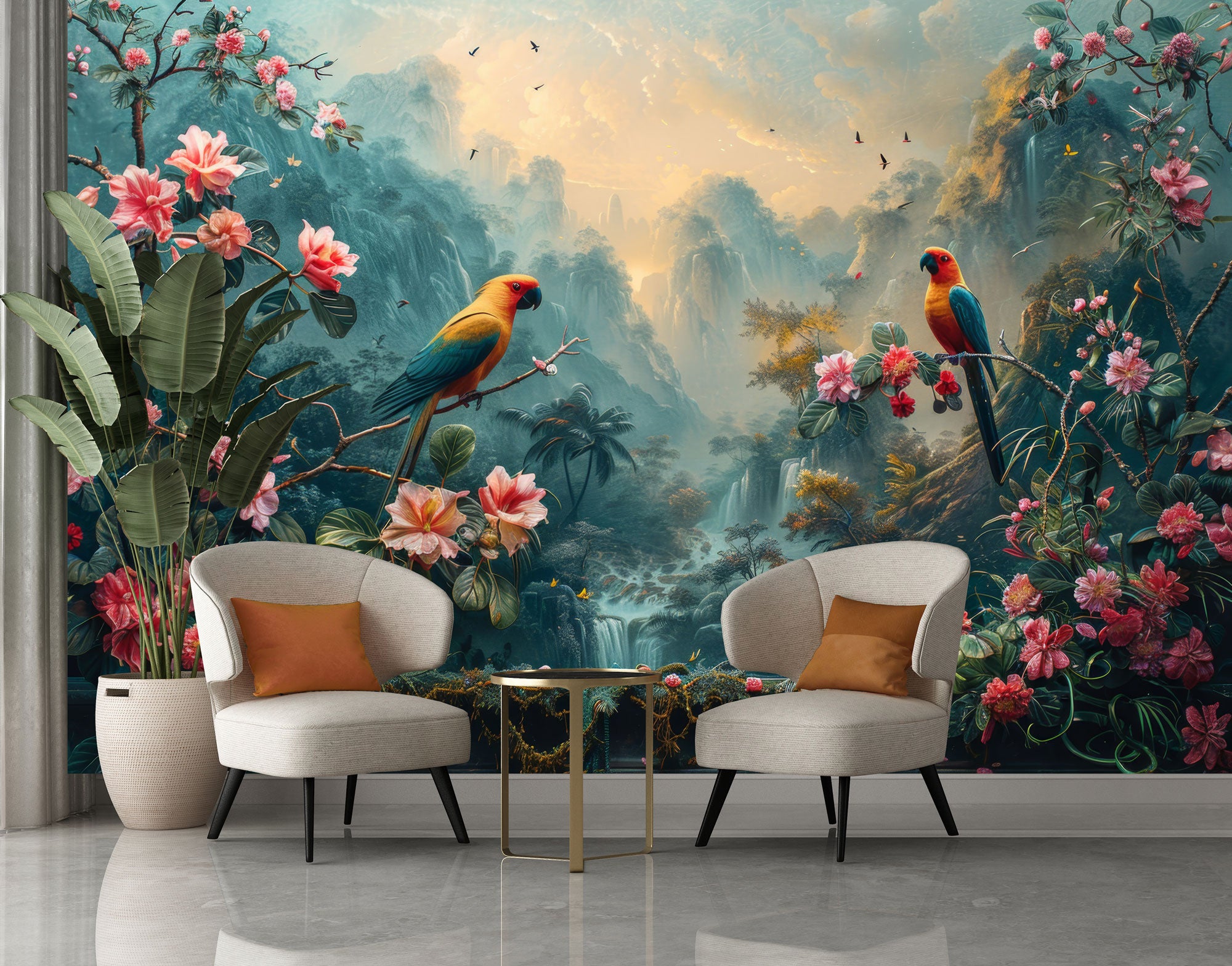 Parrot Paradise Mural – Wallpaper Warehouse SA