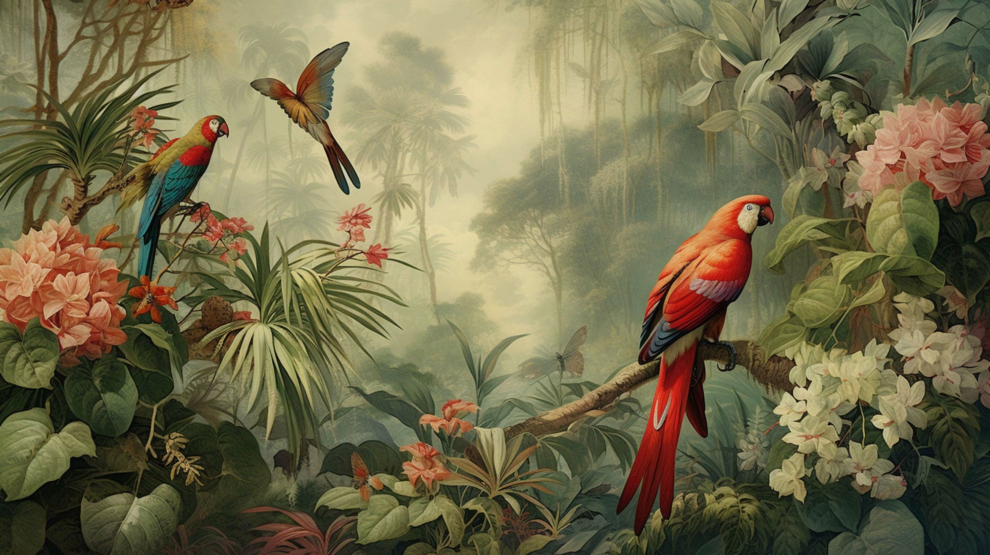 Parrot Serenade Mural – Wallpaper Warehouse SA