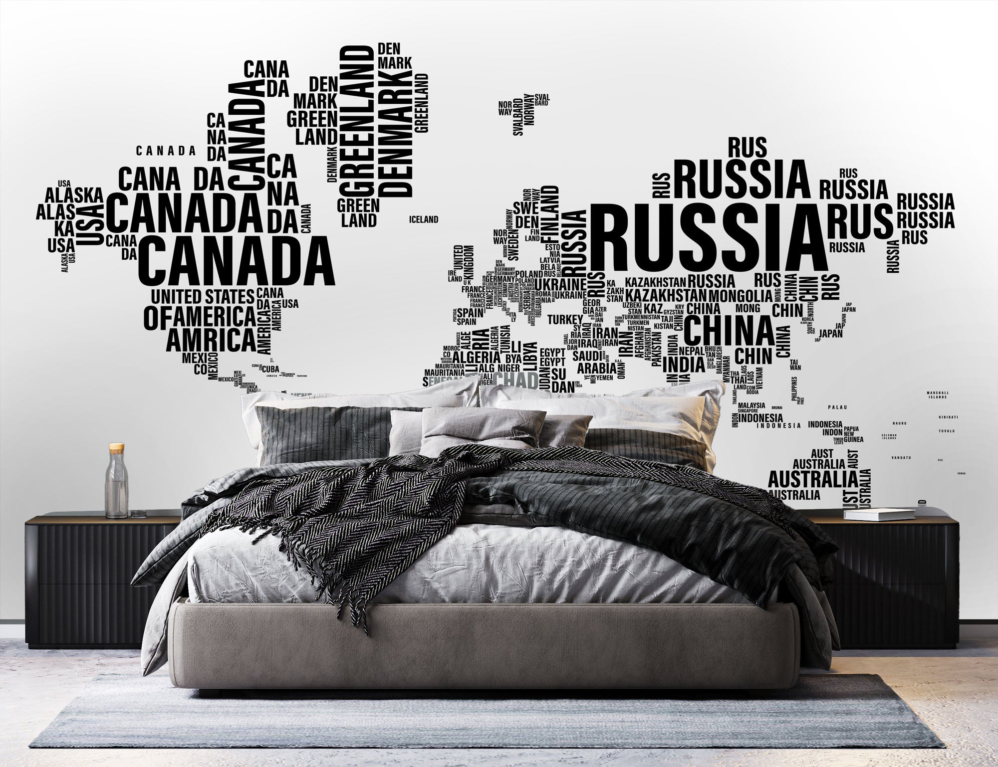 Text Map Mural – Wallpaper Warehouse SA