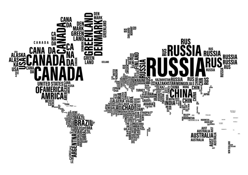 Text Map Mural – Wallpaper Warehouse SA