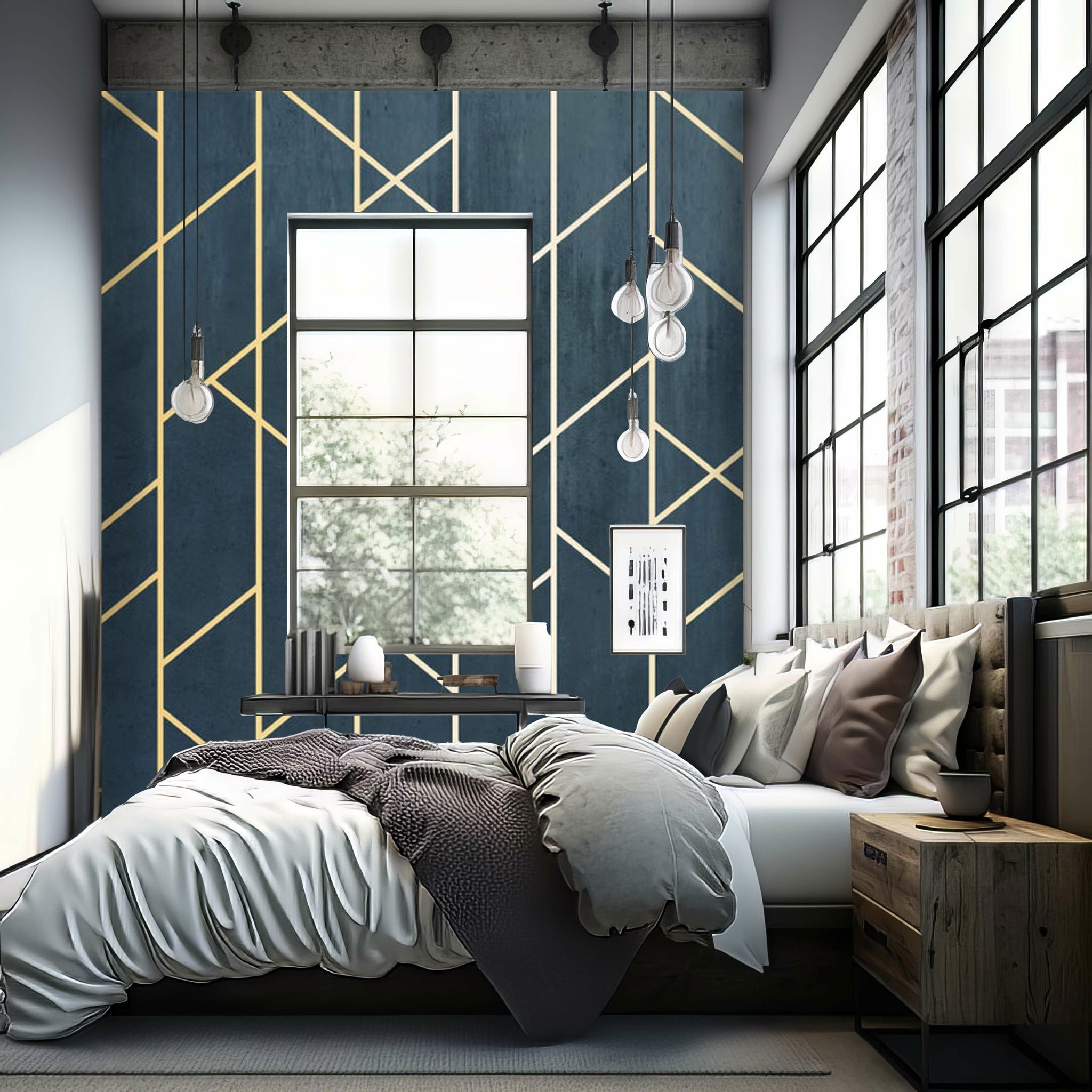 Washed Geo Lines Mural – Wallpaper Warehouse SA