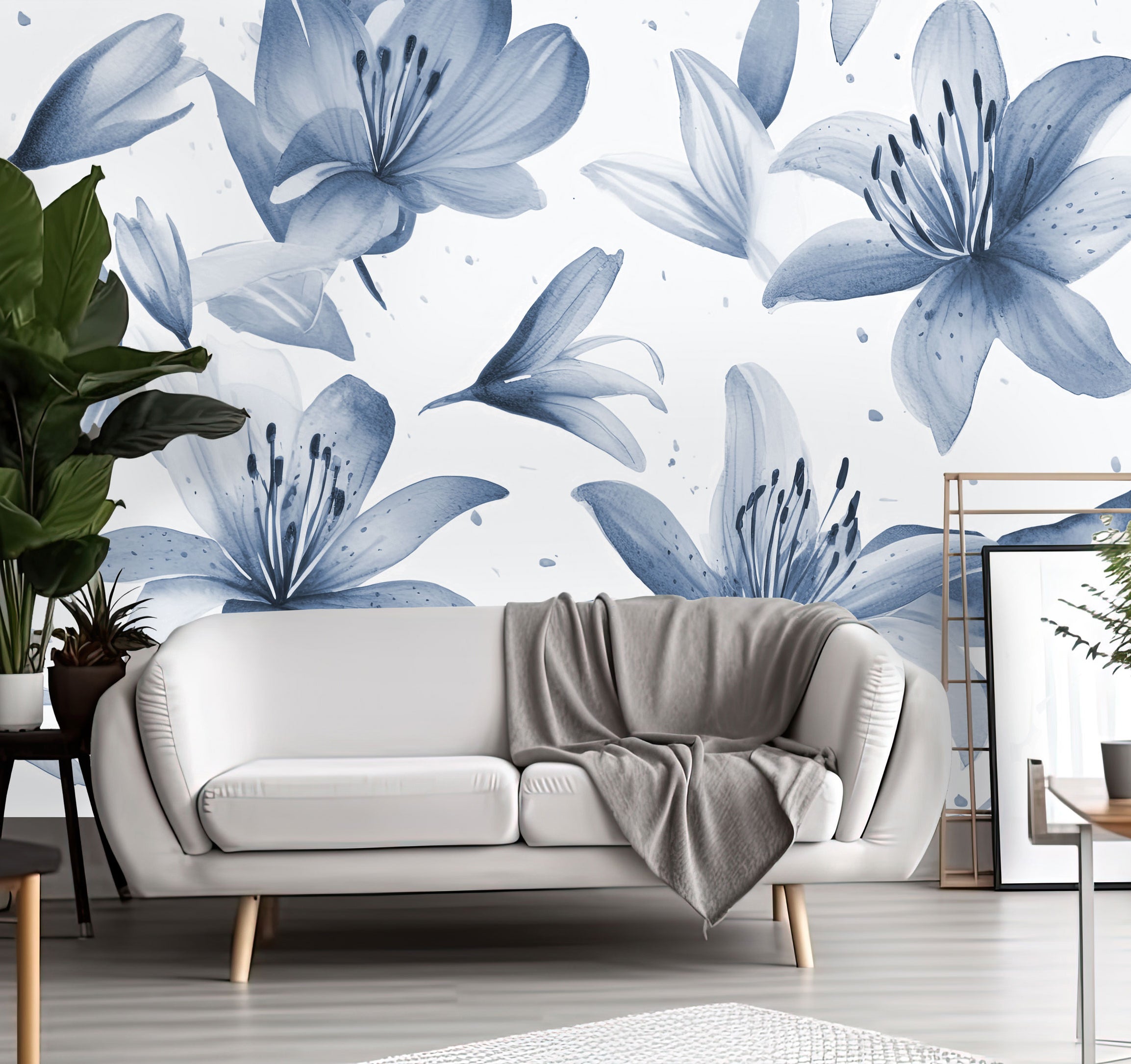 Watercolour Lillies Mural – Wallpaper Warehouse SA